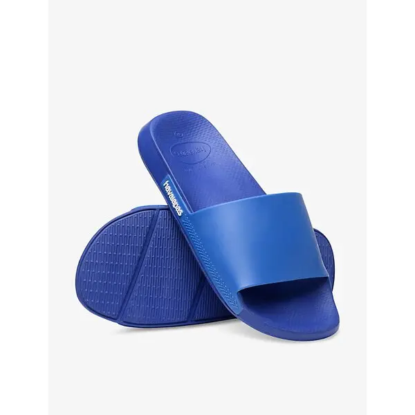 Havaianas Logo-embellished Rubber Slides - Indigo Blue