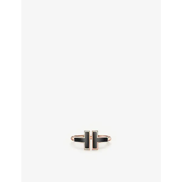Tiffany & Co. T Square 18ct Rose-gold And Onyx Ring
