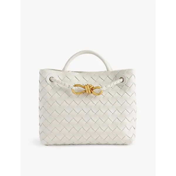 Bottega Veneta Andiamo Top-handle Bag - White-m Brass-white