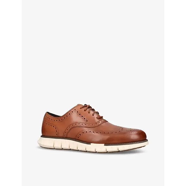 Cole Haan Zerøgrand Wingtip Leather Oxford Shoes - Tan