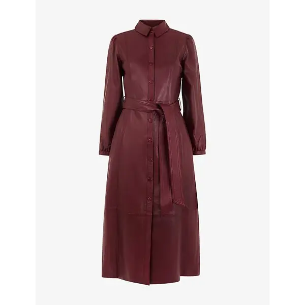 whistles leather dress Whistles Rosamund A-Line Leather Dress