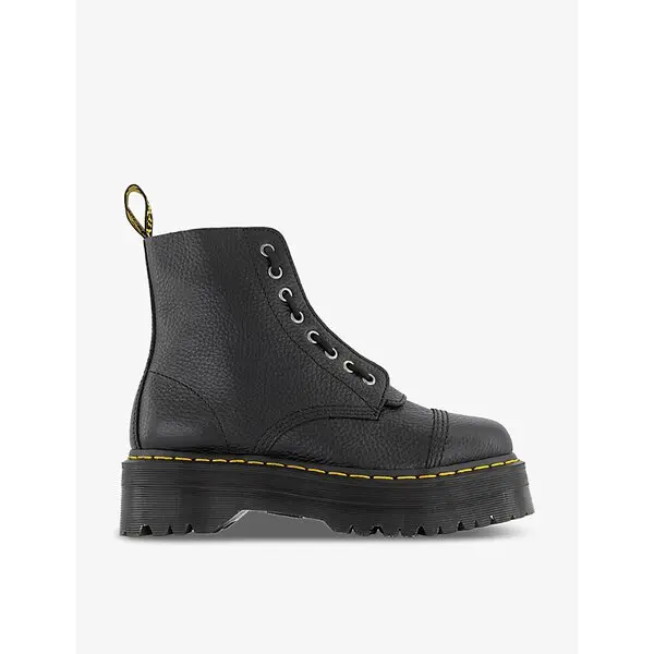 Dr. Martens Sinclair Tonal-stitched Zip-up Leather Ankle Boots - Black Milled
