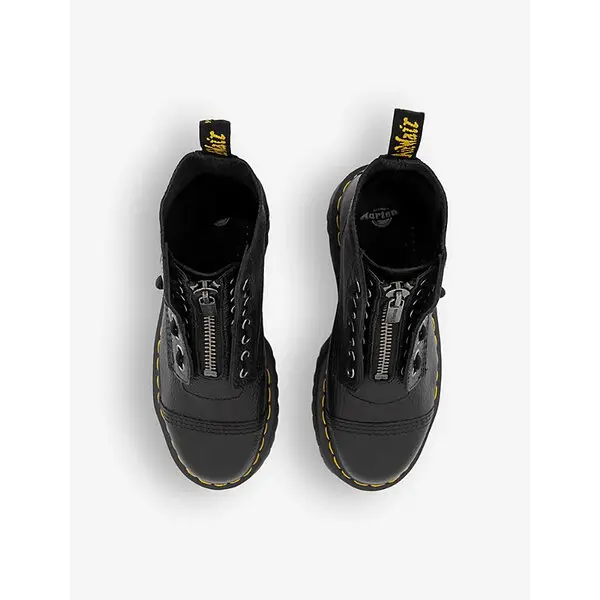 Dr. Martens Sinclair Tonal-stitched Zip-up Leather Ankle Boots - Black Milled