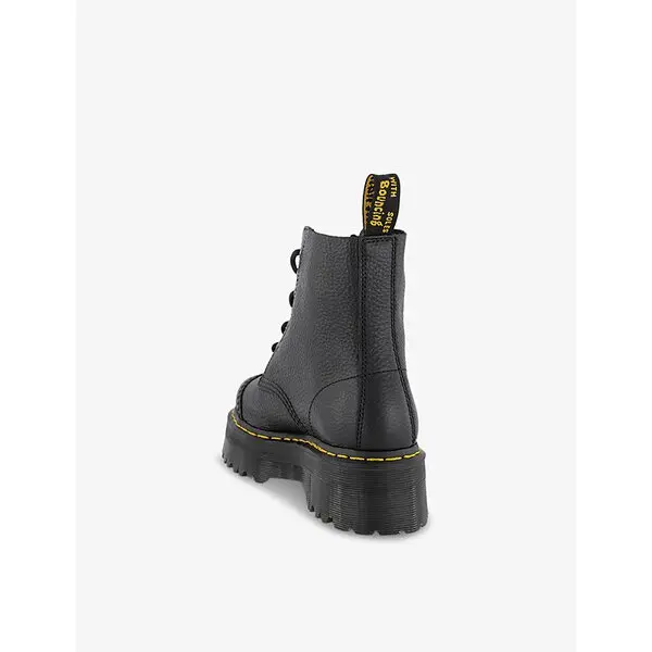Dr. Martens Sinclair Tonal-stitched Zip-up Leather Ankle Boots - Black Milled