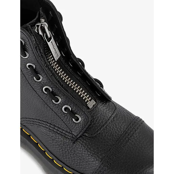 Dr. Martens Sinclair Tonal-stitched Zip-up Leather Ankle Boots - Black Milled