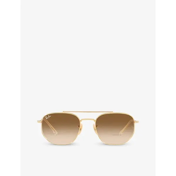 Ray-ban Faceted-shape Sunglasses - Gold