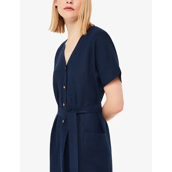 knee length dresses for ladies Women's Short Sleeve Ruffle Wrap Style Dress with Belt