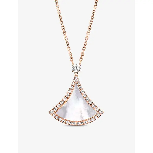 BVLGARI Divas' Dream Rose-gold Diamond And Mother-of-pearl Necklace - Rose Gold