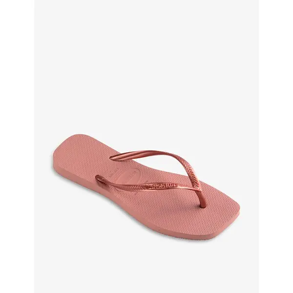 Havaianas Slim Square-toe Rubber Flip Flops - Crocus Rose