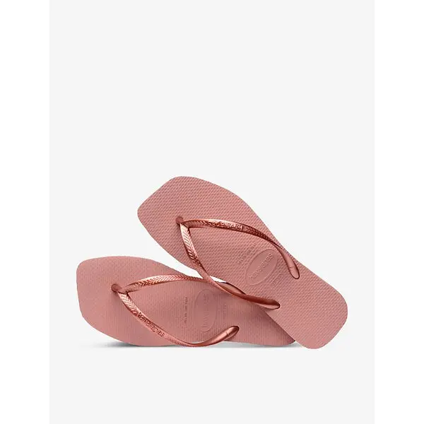 Havaianas Slim Square-toe Rubber Flip Flops - Crocus Rose