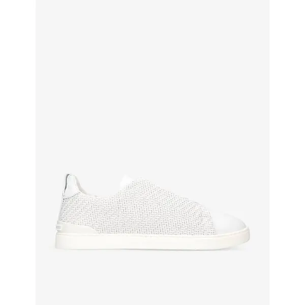 Zegna Triple Stitch Interwoven Leather Low-top Trainers