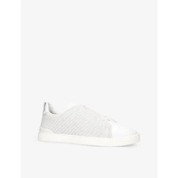 Zegna Triple Stitch Interwoven Leather Low-top Trainers