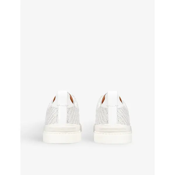 Zegna Triple Stitch Interwoven Leather Low-top Trainers
