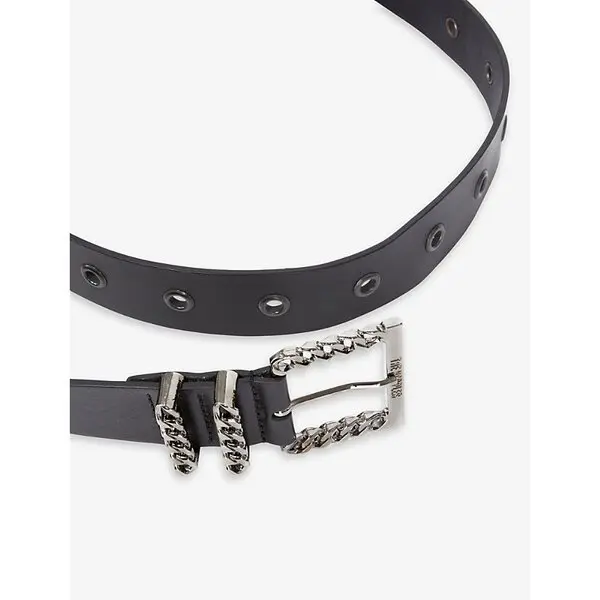 The Kooples Chain-embellished Leather Belt