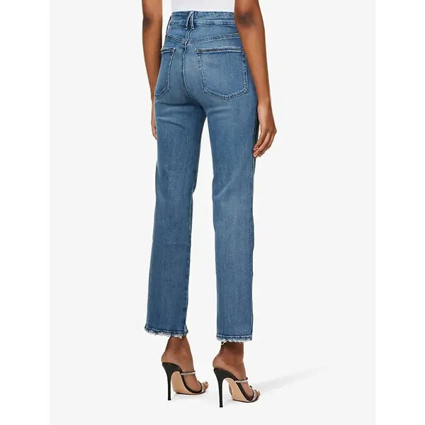 Good American Good Curve Straight-leg High-rise Stretch-denim Jeans