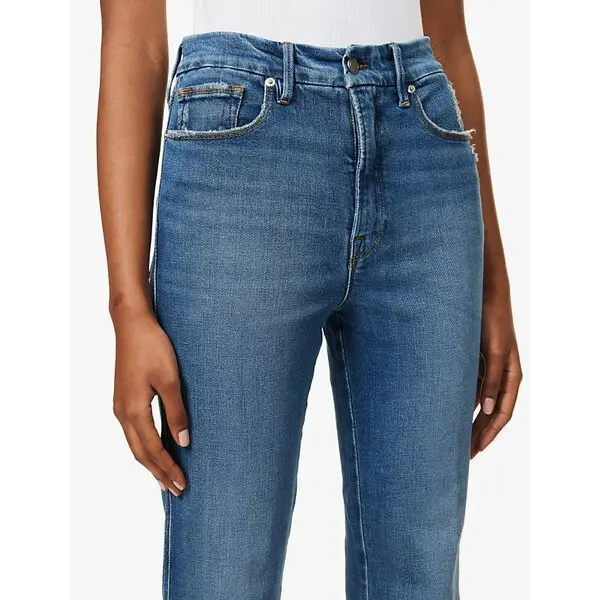 Good American Good Curve Straight-leg High-rise Stretch-denim Jeans