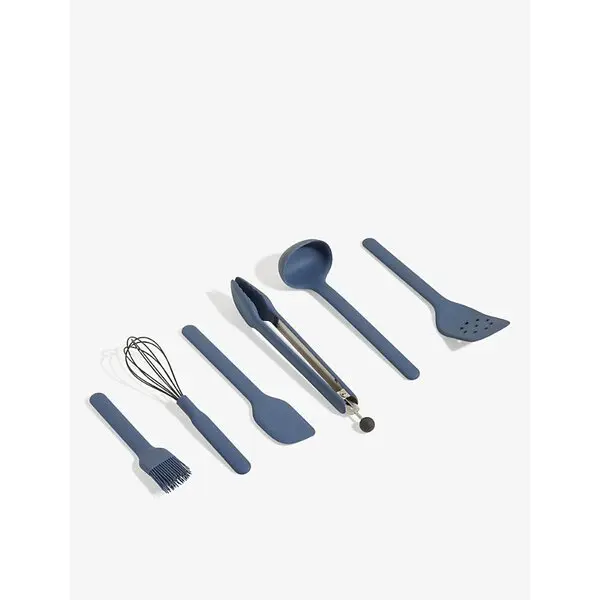 OUR PLACE Essentials Silicone Utensils Set Of Six - Blue