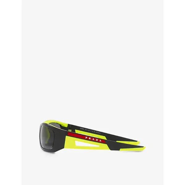 Prada 8056597766319 Wraparound-frame Acetate Sunglasses