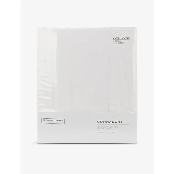 THE WHITE COMPANY Connaught Cotton And Silk-blend Duvet Cover - Chalk