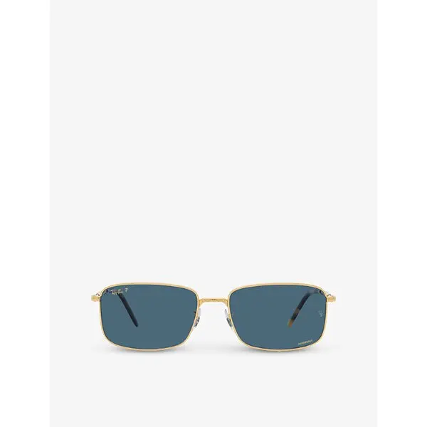 Ray-ban Rectangle Metal Sunglasses - Gold