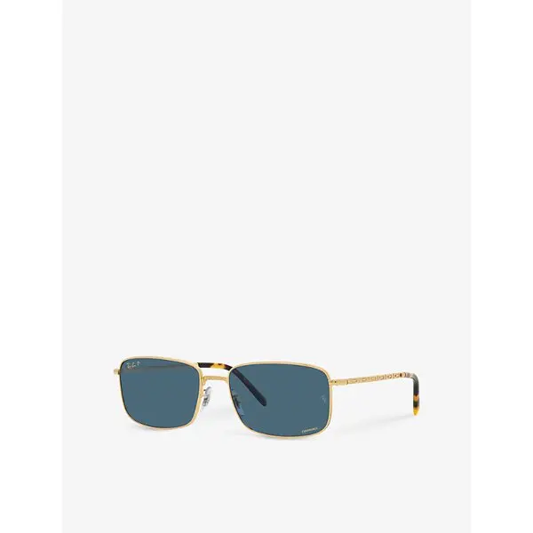Ray-ban Rectangle Metal Sunglasses - Gold