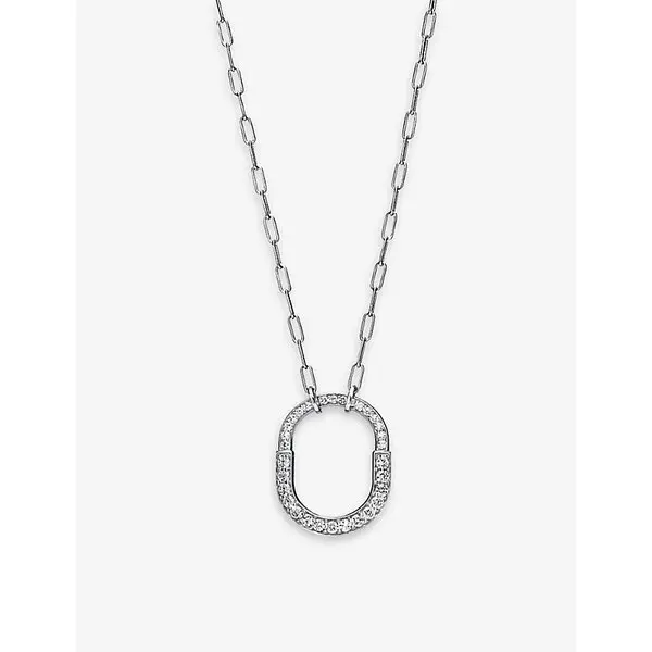 Tiffany & Co. Lock 18ct White-gold Diamond Pendant Necklace - White Gold