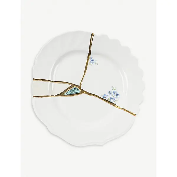 SELETTI Kintsugi N3 Porcelain And 24ct Gold Fruit Plate 21cm - One-color