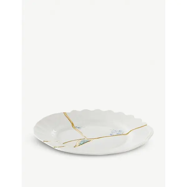 SELETTI Kintsugi N3 Porcelain And 24ct Gold Fruit Plate 21cm