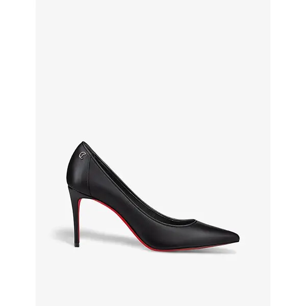 CHRISTIAN LOUBOUTIN Sporty Kate 85 Leather Heeled Courts - Black