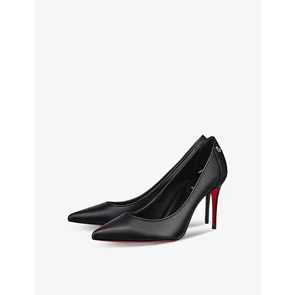 CHRISTIAN LOUBOUTIN Sporty Kate 85 Leather Heeled Courts - Black