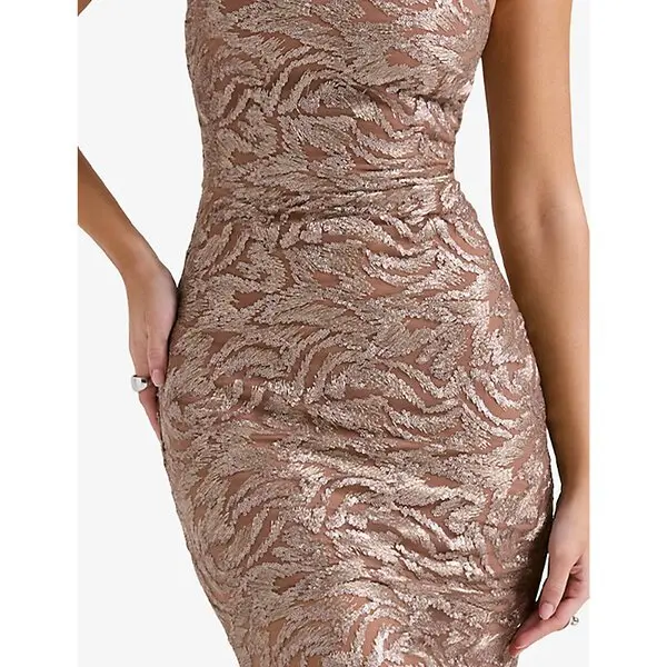 Buy House Of Cb Giada Sequin-embroidered Maxi Dress - Rose Gold At 66% Off  | Editorialist
