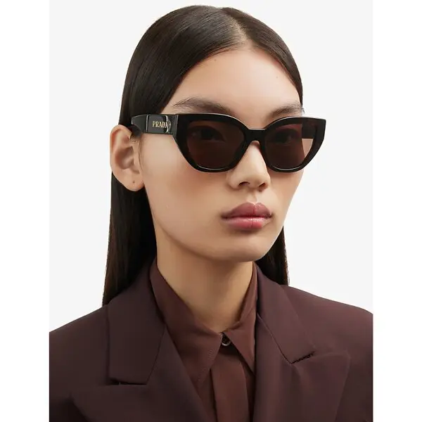 Prada Pr A09s Butterfly-frame Sunglasses - Brown