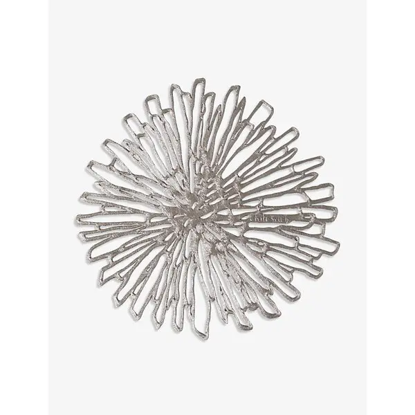 CHILEWICH Bloom Round Vinyl Yarn Placemat 38cm X 39cm - Gunmetal