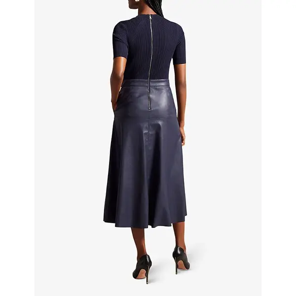 ted baker blue leather dress LABASA