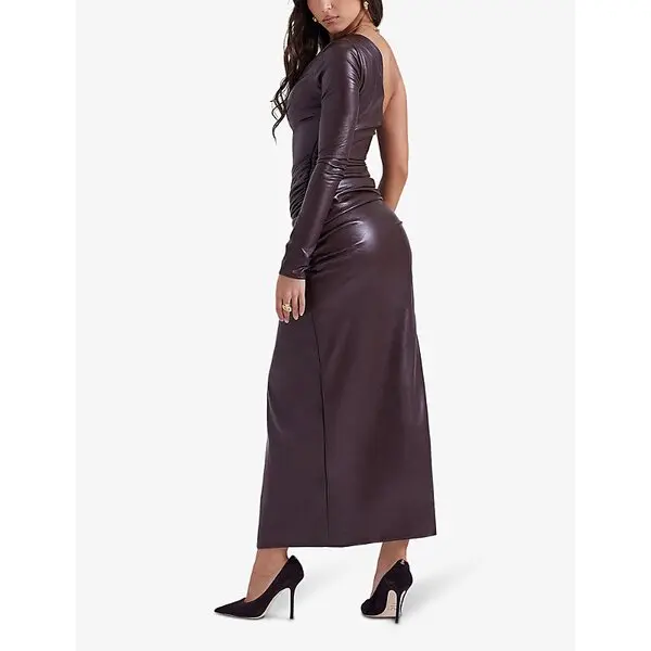 womens leather shirt dress Savannah Long Leather Shirt/Dress in Stone, Stone / 40 (US 2/4)
