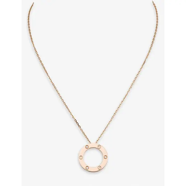 CARTIER Love 18ct Rose Gold Diamond Necklace - One-color