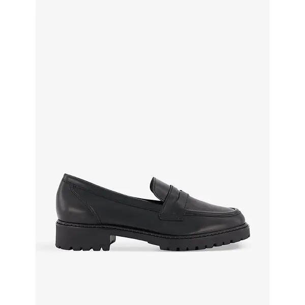 DUNE Cleated-sole Leather Penny Loafer