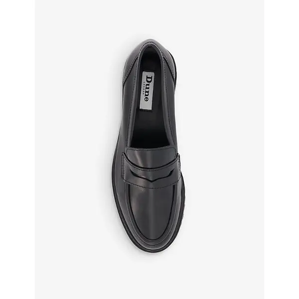 DUNE Cleated-sole Leather Penny Loafer