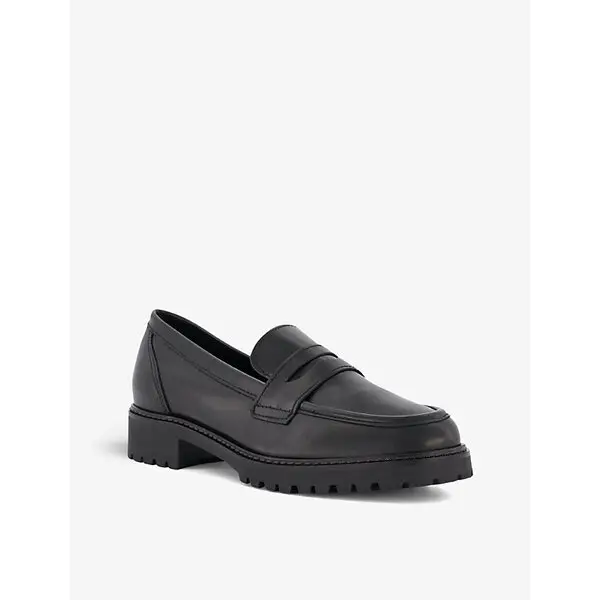 DUNE Cleated-sole Leather Penny Loafer