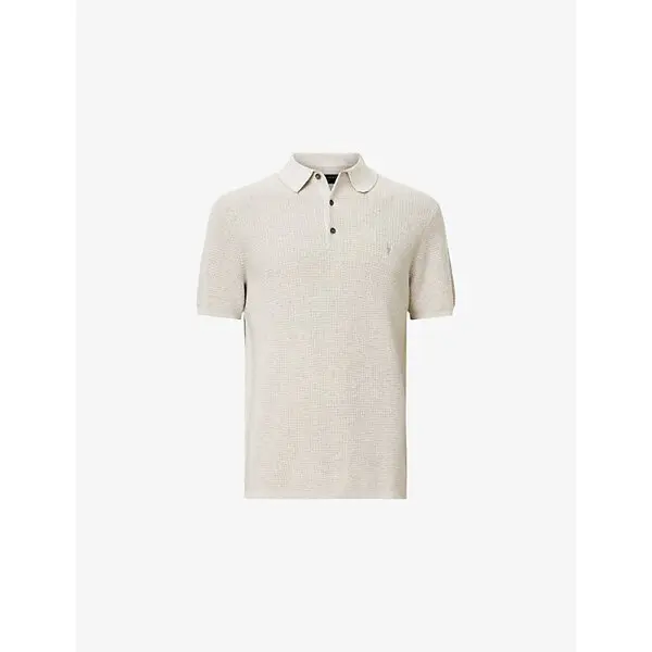 ALLSAINTS Aspen Ramskull-embroidered Cotton And Wool Polo Shirt
