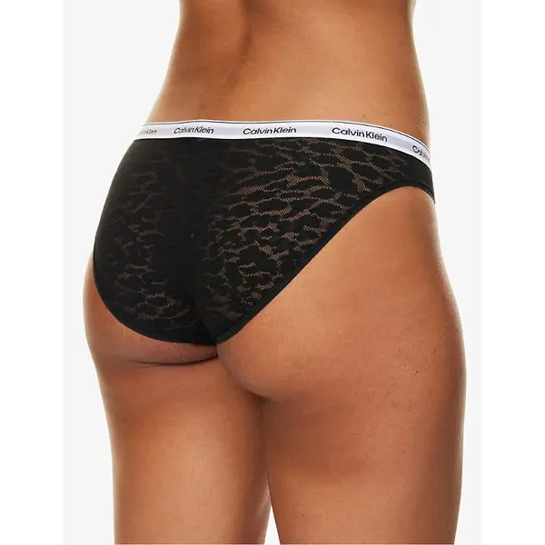 Calvin Klein Modern Logo-embroidered Stretch-lace Briefs