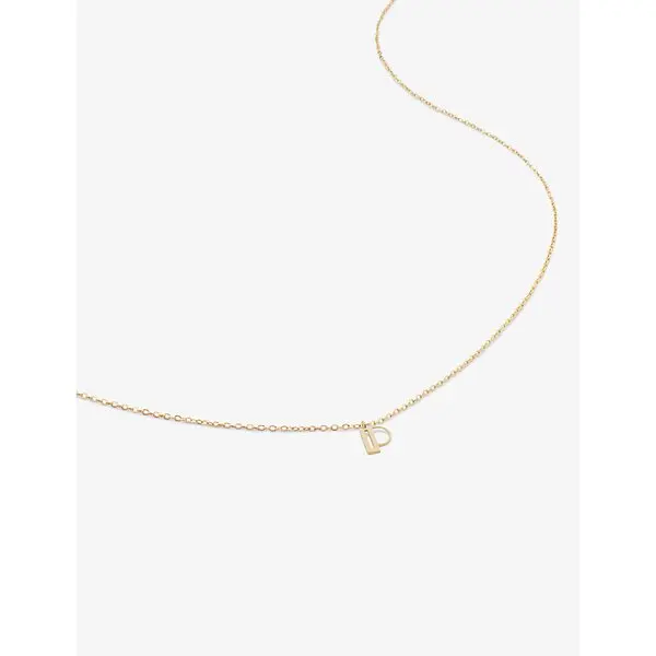 Monica Vinader 14ct Yellow-gold Letter P Pendant Necklace - Yellow Gold