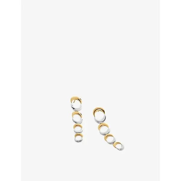 Monica Vinader Kissing Moon Drop Earrings - Yellow Gold