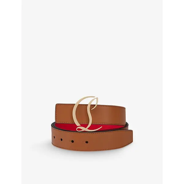 CHRISTIAN LOUBOUTIN Logo-buckle Leather Belt - Cuoio