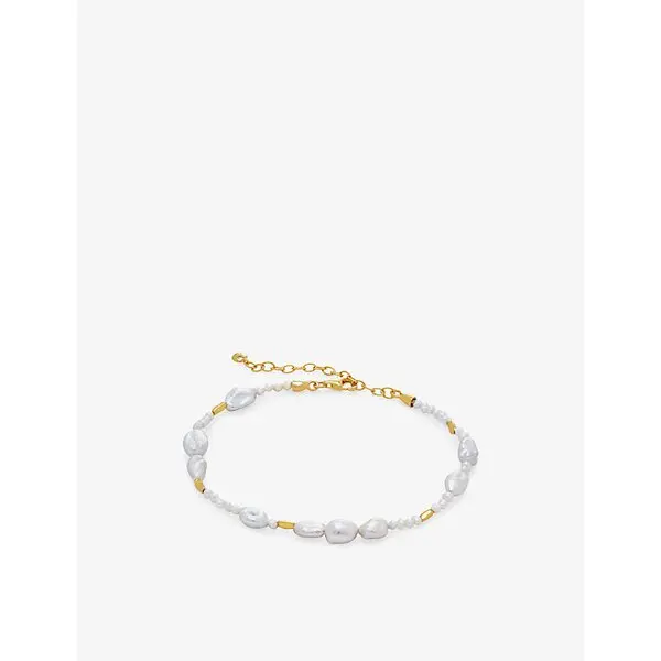Monica Vinader Scatter Pearl Bracelet - Yellow Gold