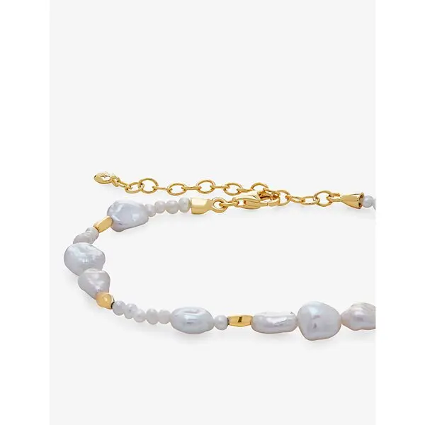 Monica Vinader Scatter Pearl Bracelet - Yellow Gold