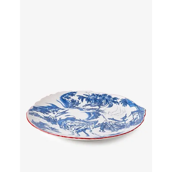 SELETTI Diesel Living With Classics On Acid Blue Chinoiserie Porcelain Dinner Plate 28cm - One-color