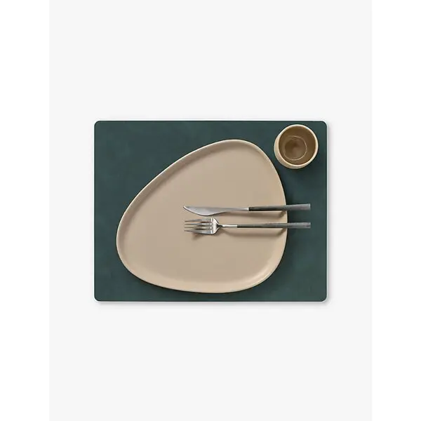 LIND DNA Nupo Leather Placemat 45cm X 35cm - Dark Green