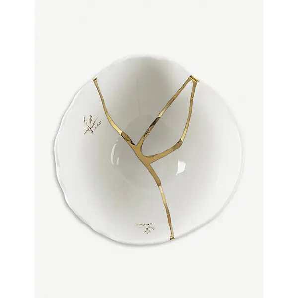 SELETTI Kintsugi N1 Porcelain And 24ct Gold Bowl 15.2cm - One-color