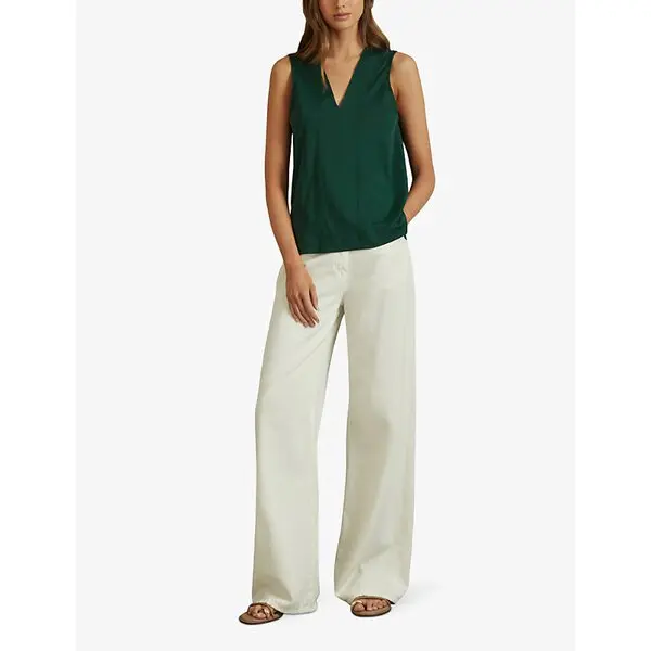 REISS Mira V-neck Shell Top